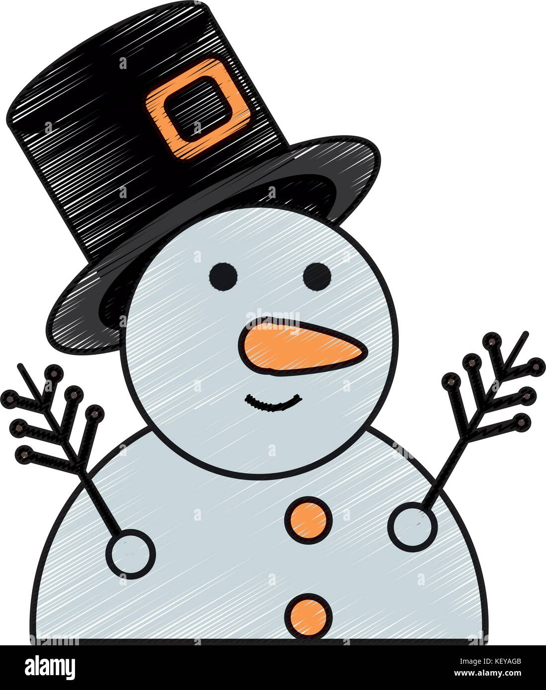 cartoon snowman icon over white background vector illustration Stock ...