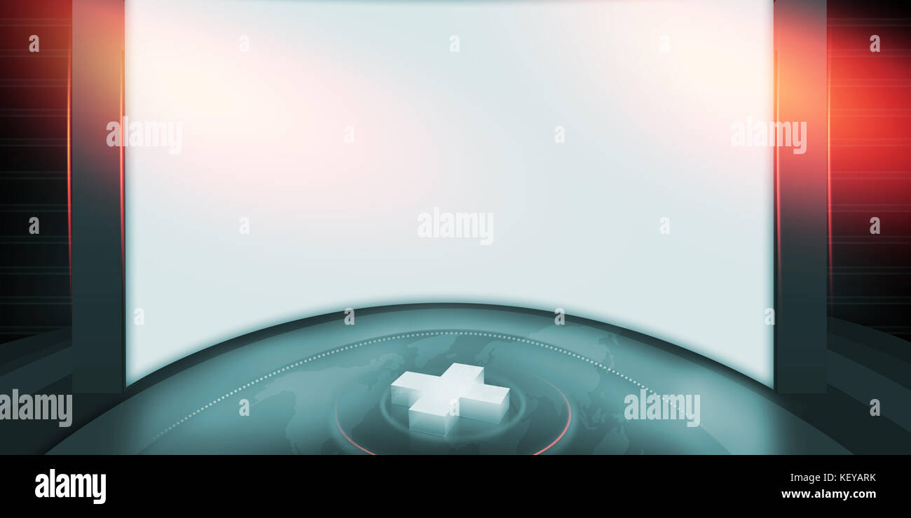 Abstract Empty 3D Studio Space, Big Flat Screen TV Background.Clipping ...