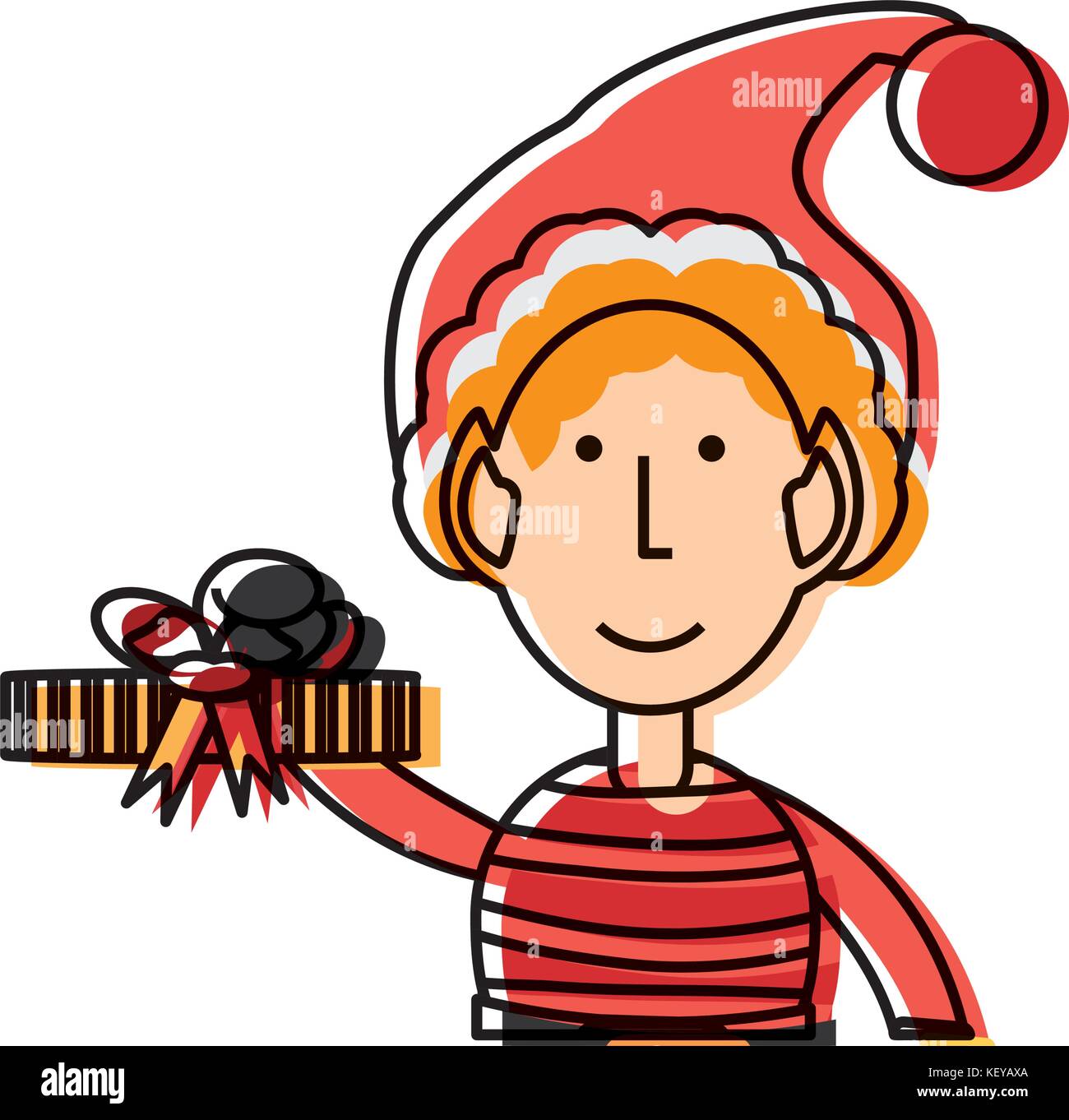 cartoon Santa helper icon over white background vector illustration ...