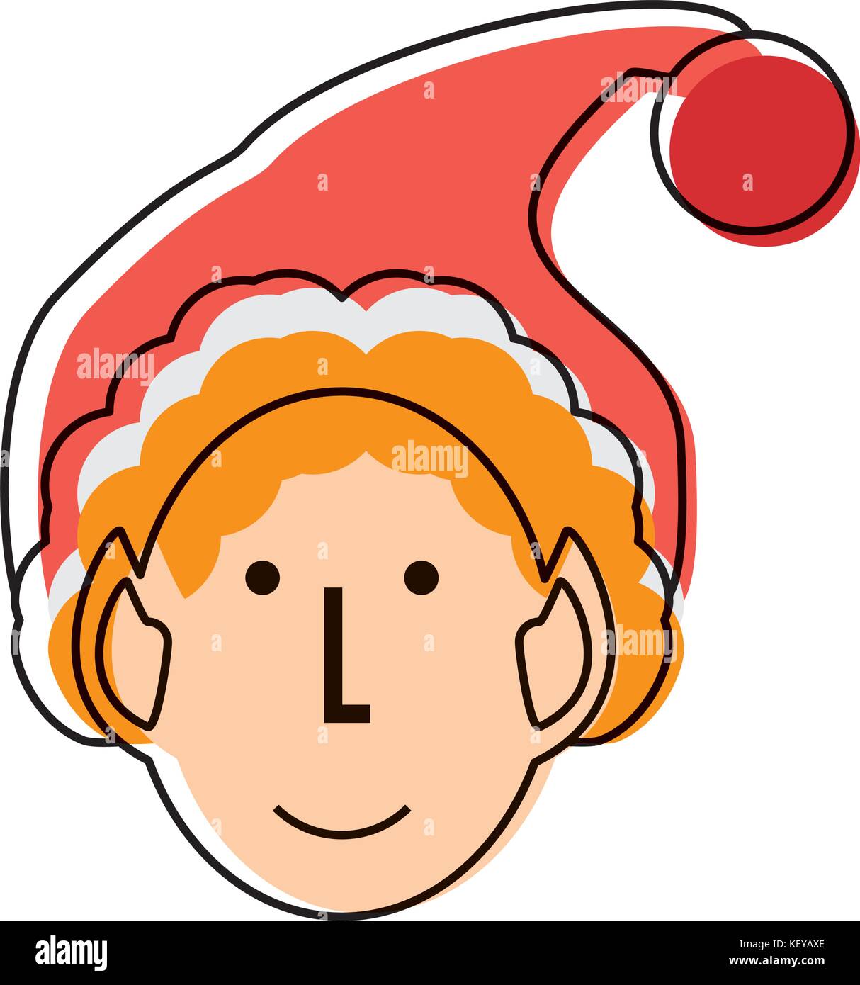 cartoon Santa helper icon over white background vector illustration ...