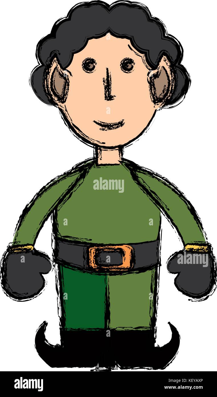 cartoon Santa helper icon over white background vector illustration ...