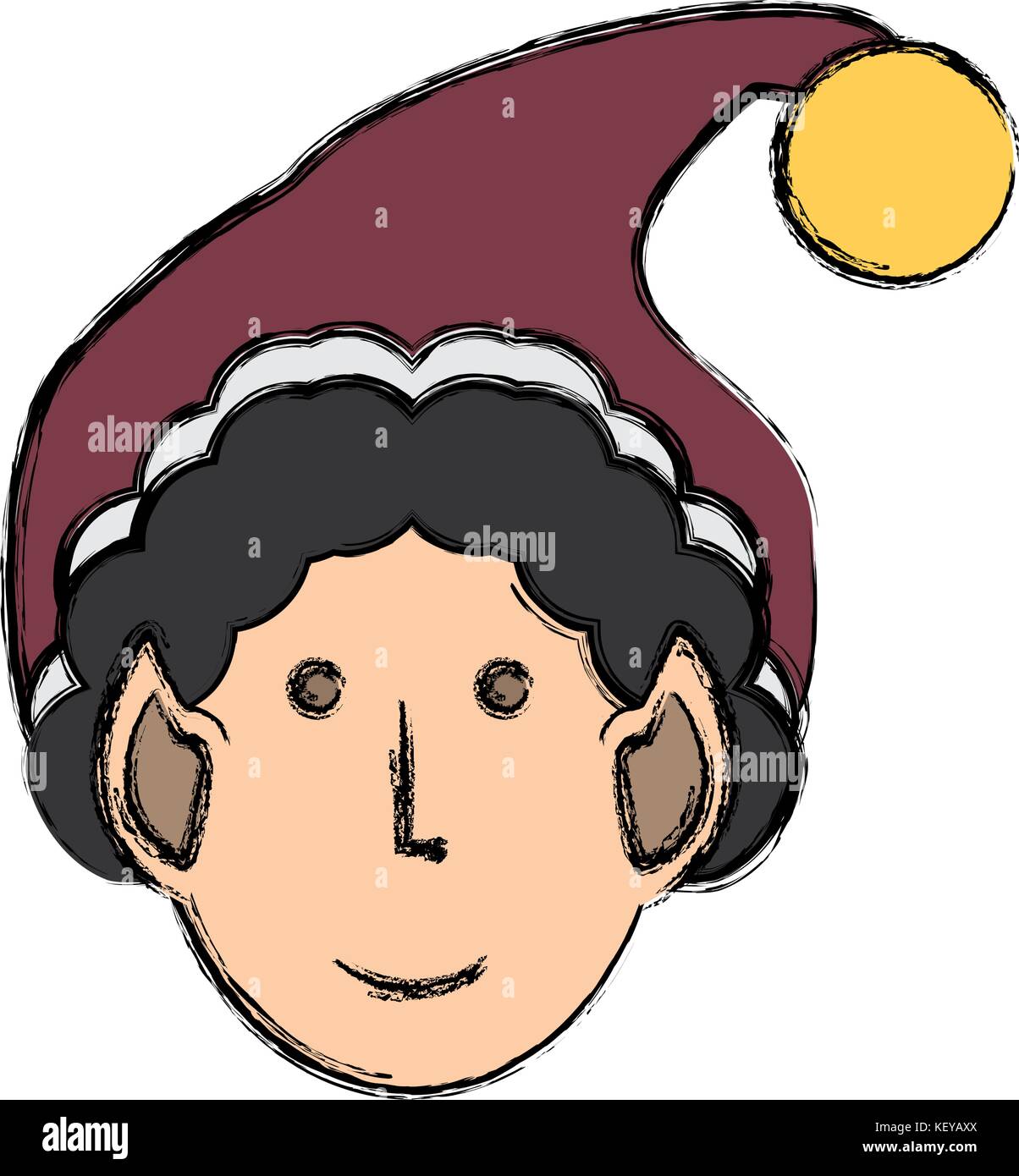cartoon Santa helper icon over white background vector illustration ...