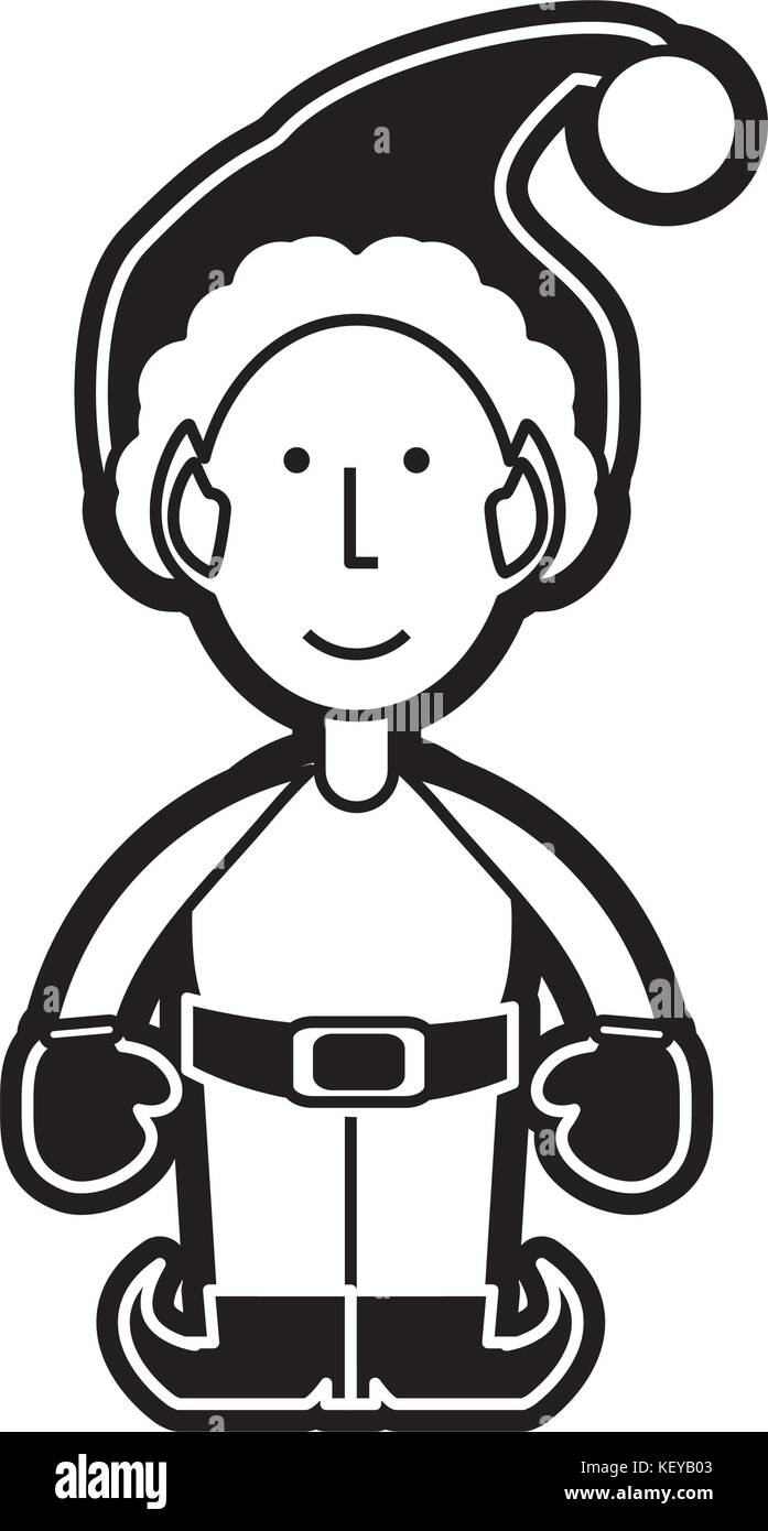 cartoon Santa helper icon over white background vector illustration ...