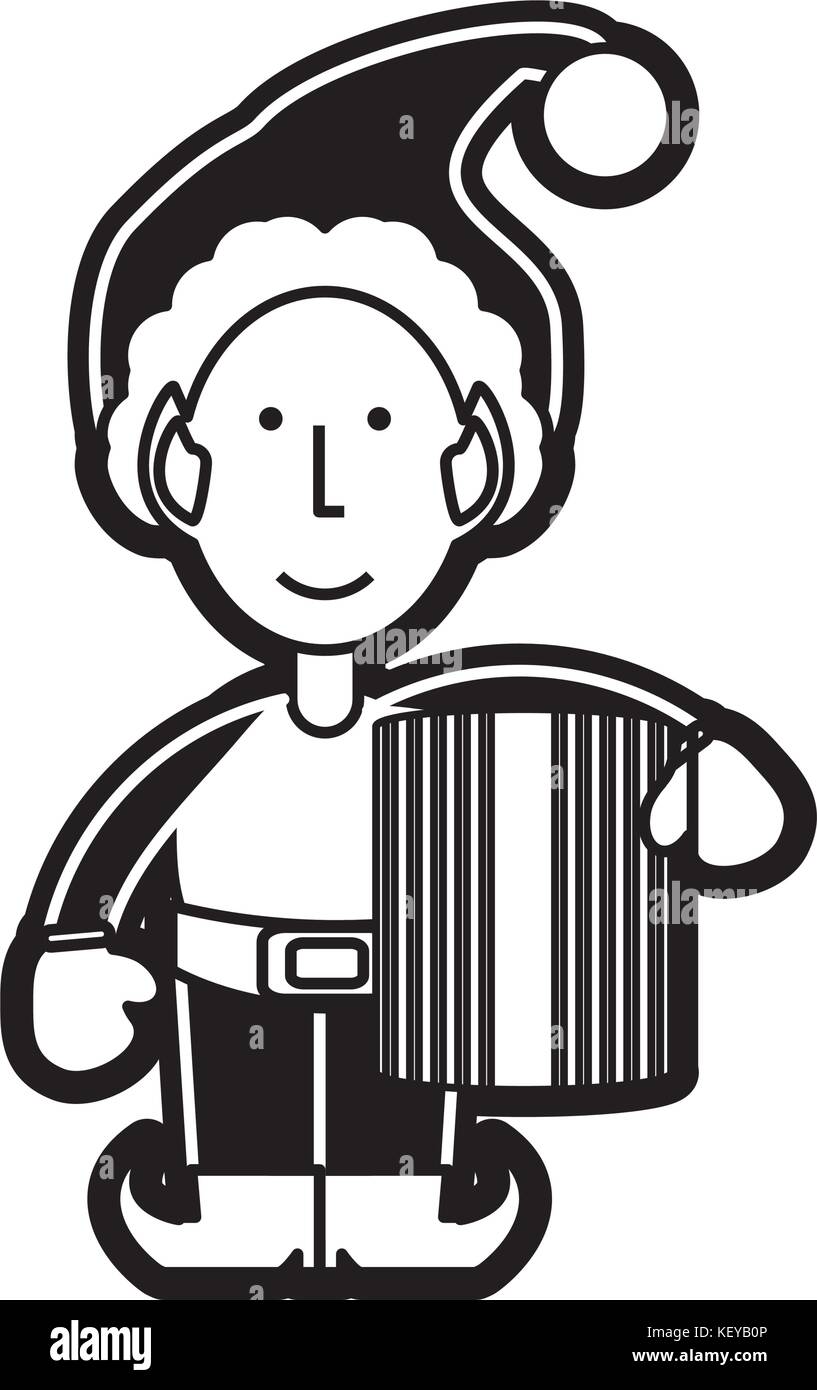 cartoon Santa helper icon over white background vector illustration ...