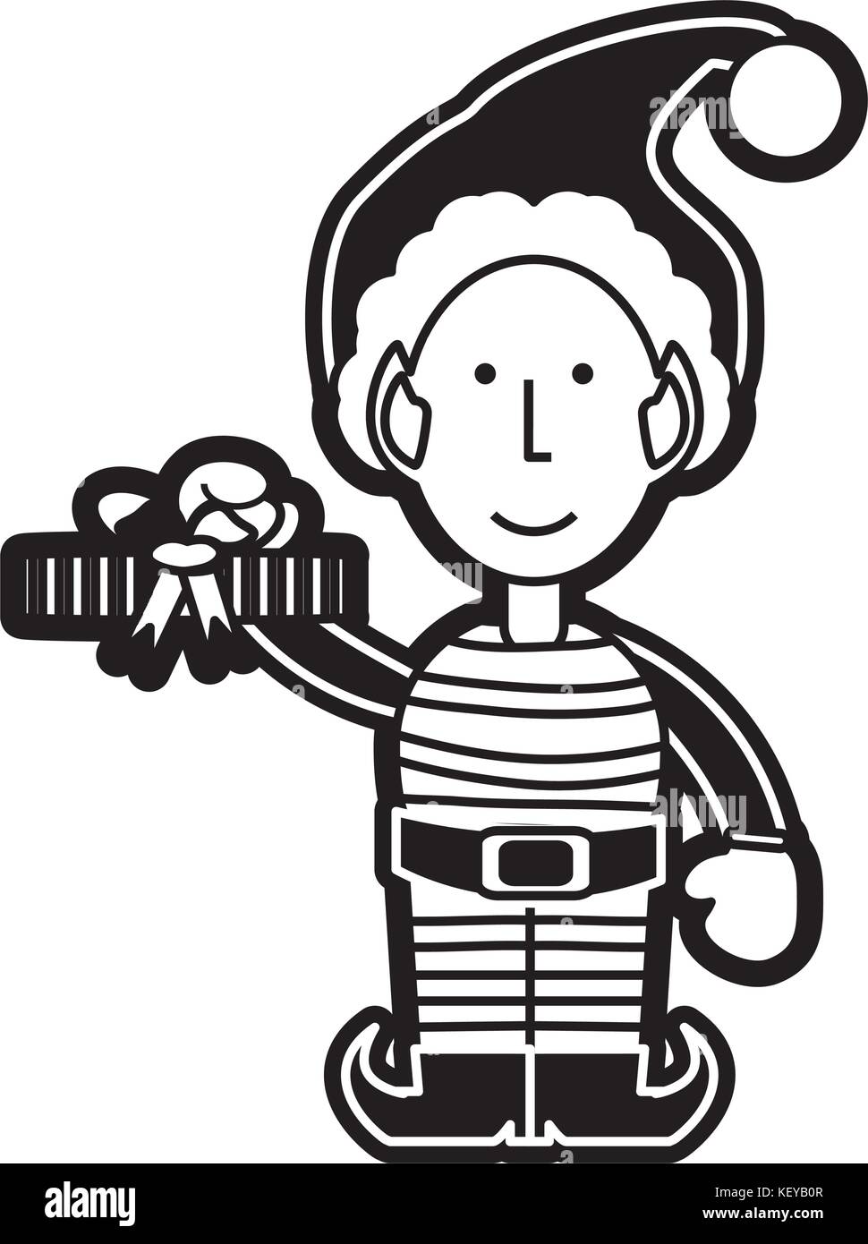 cartoon Santa helper icon over white background vector illustration ...