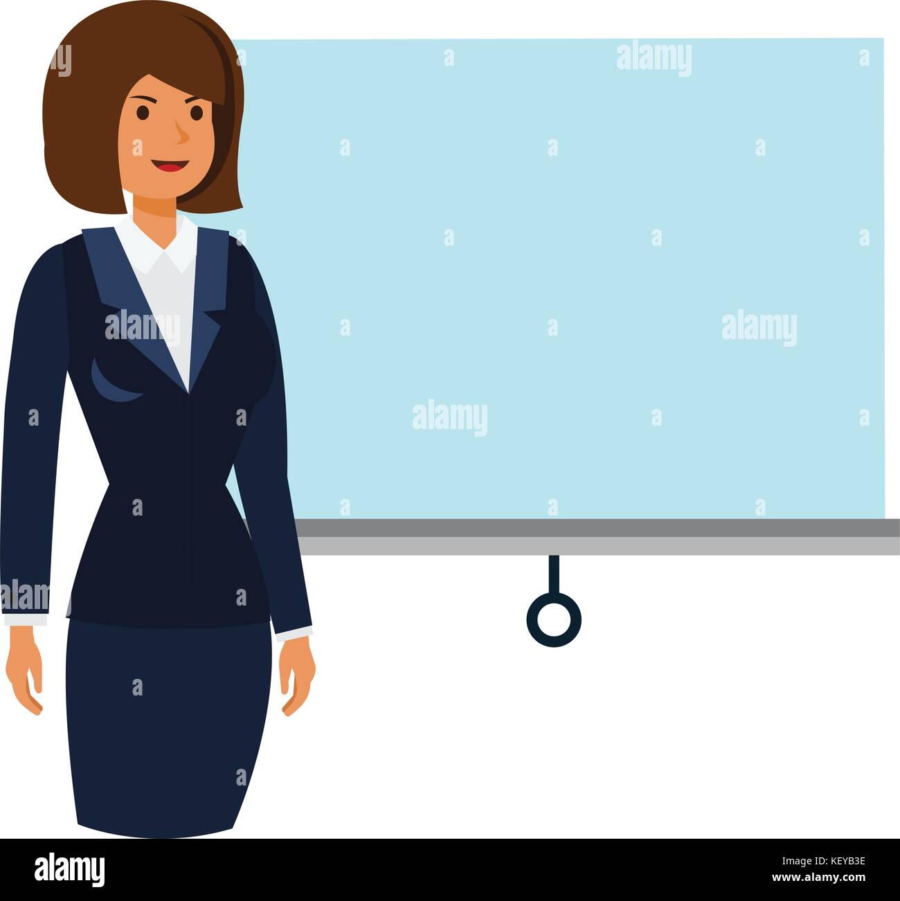 businesswoman at business conference cartoon flat vector illustration ...