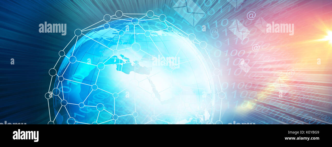 Abstract Global Connection Background. Illustration of Futuristic ...