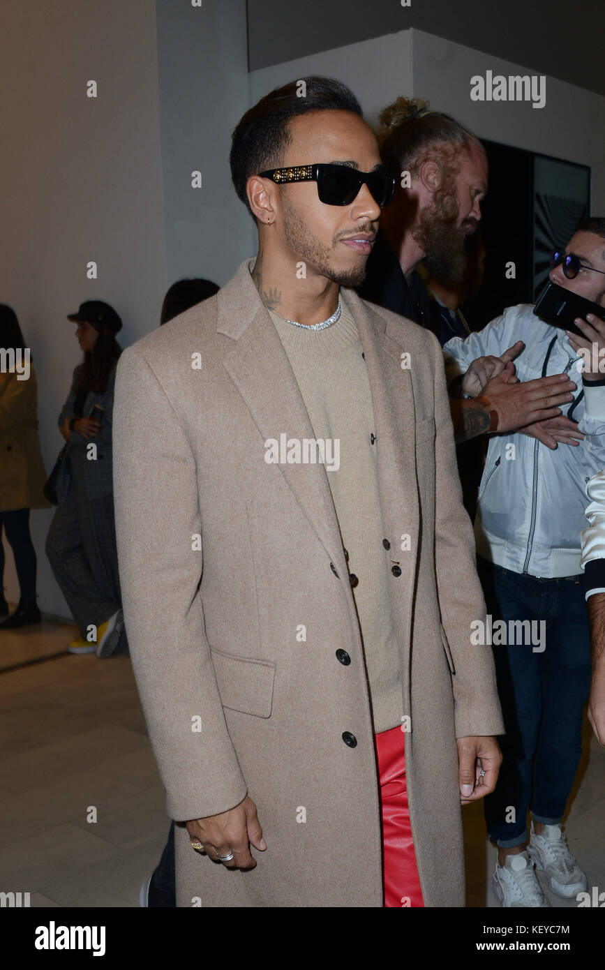 Milan Fashion Week - Versace - Arrivals Featuring: Lewis Hamilton Where ...