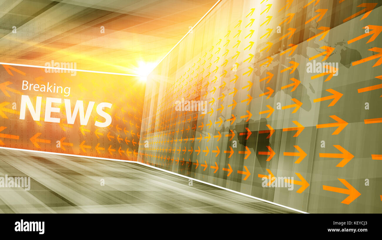 Breaking News Studio Background with Arrows and News text Stock Photo ...