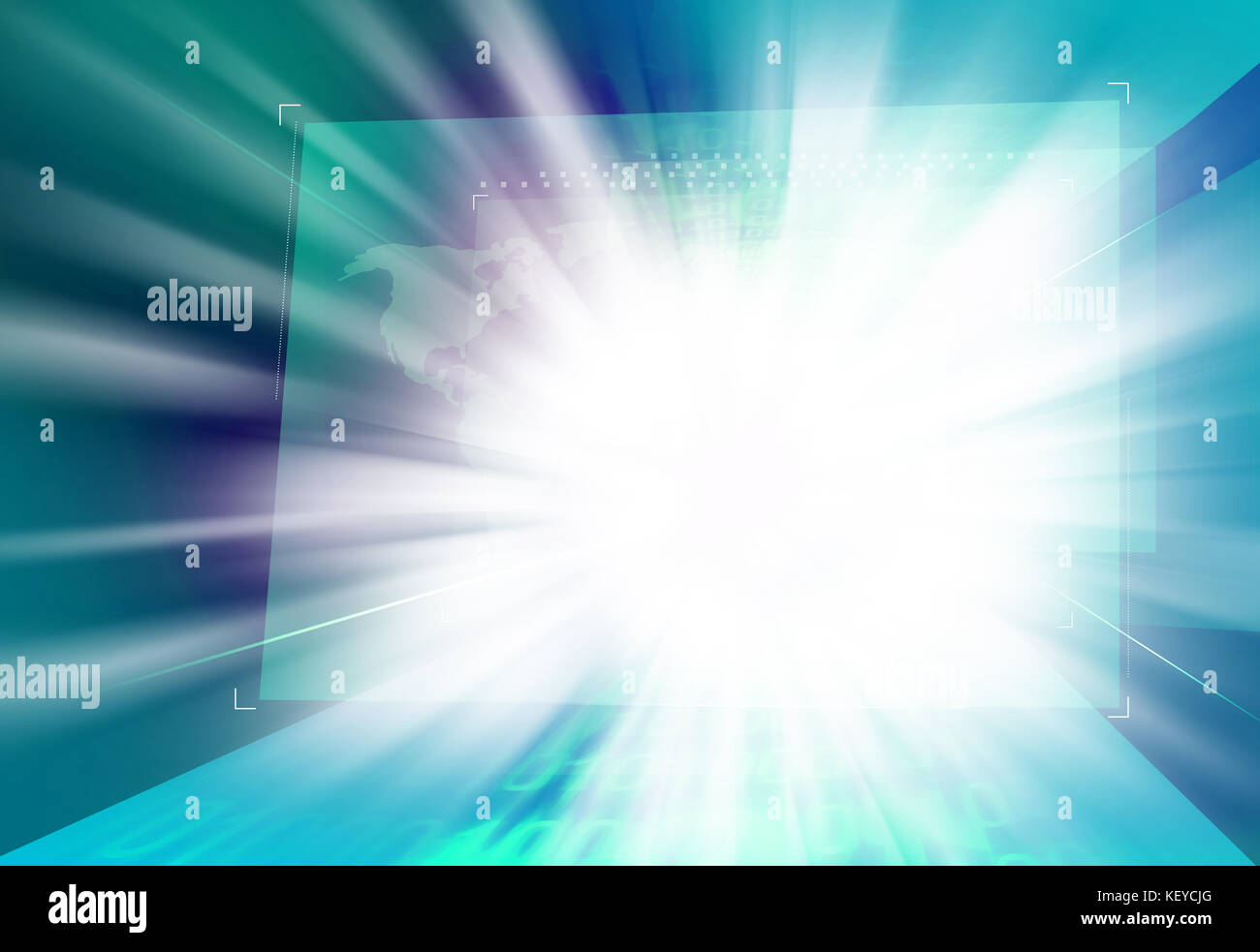 Bursting Light Coming Out from Digital World Screen Stock Photo - Alamy