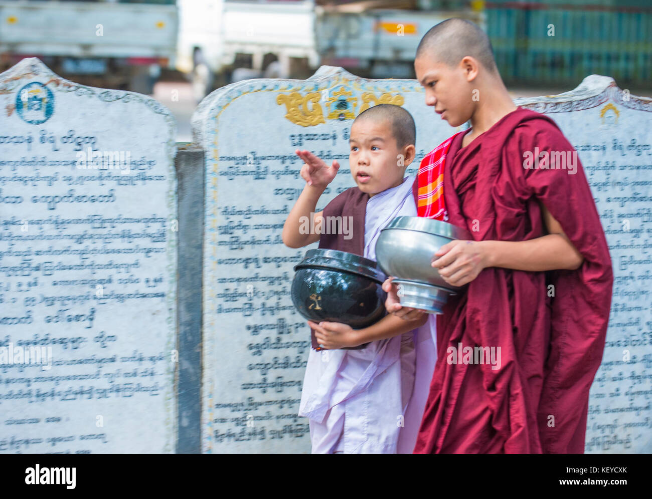 Monks at the Mahagandayon Monastery in Amarapura Myanmaron Stock Photo ...
