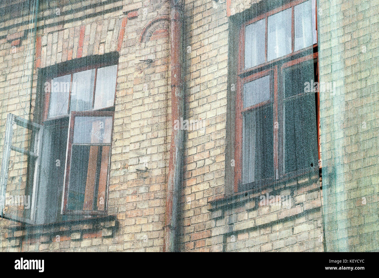 Two windows on the facade Stock Photo - Alamy