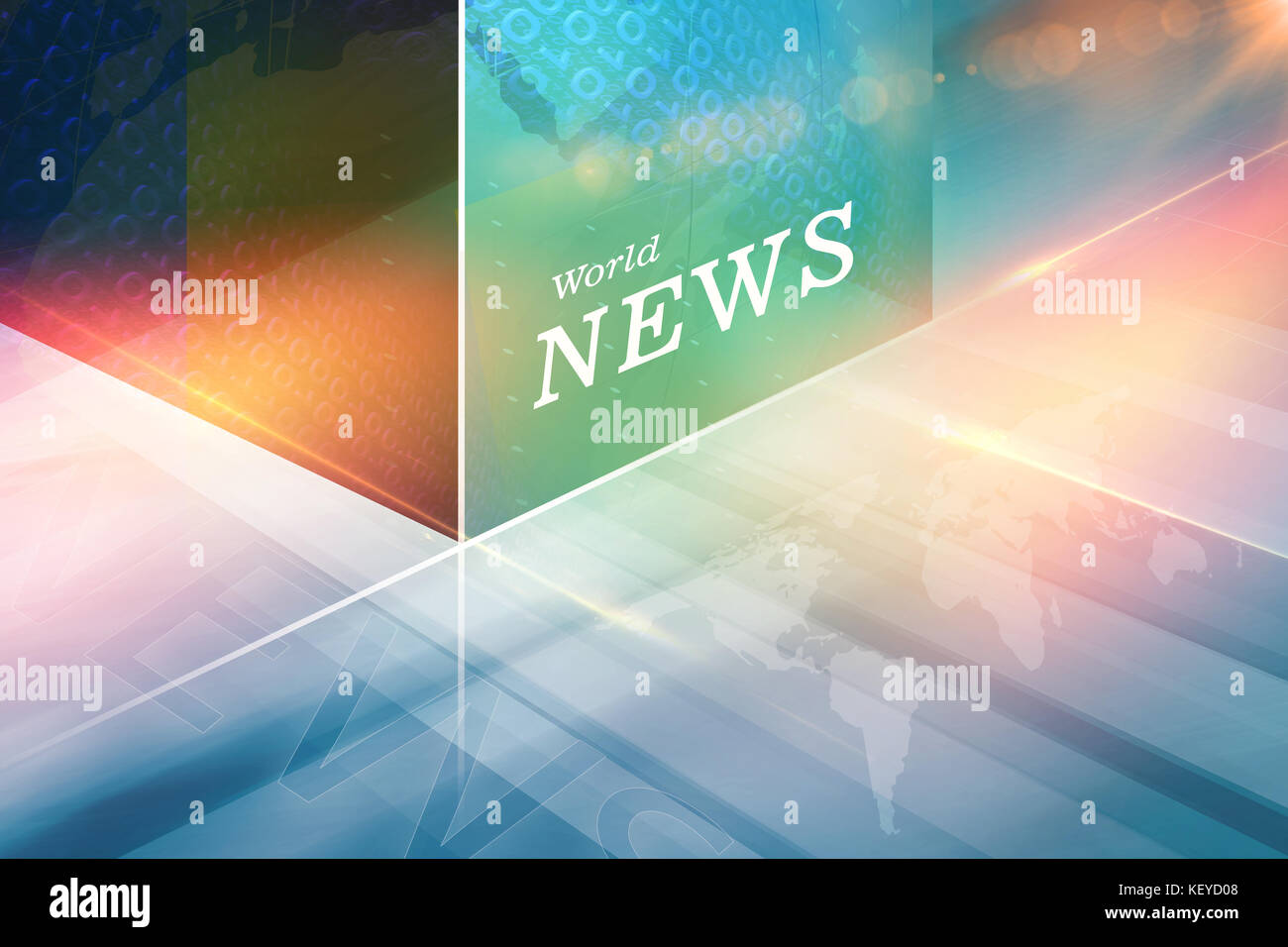 Digital Abstract Cubical Technology Background , Global Connectivity of ...