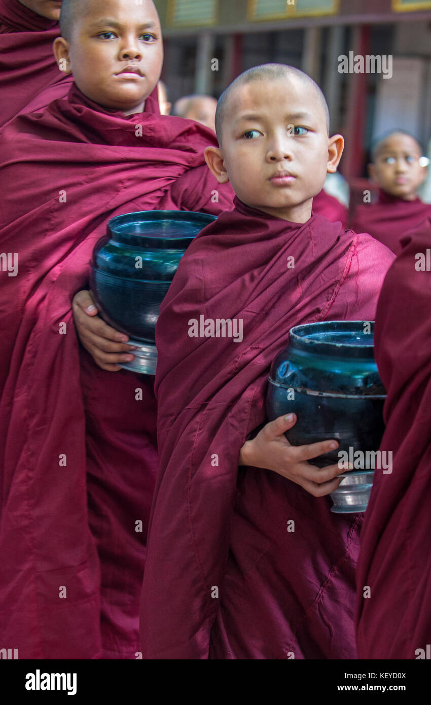 Monks at the Mahagandayon Monastery in Amarapura Myanmaron Stock Photo ...