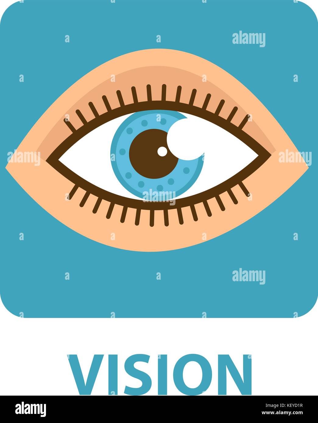 Sense of vision flat style icon. Eye. Isolated on white background ...