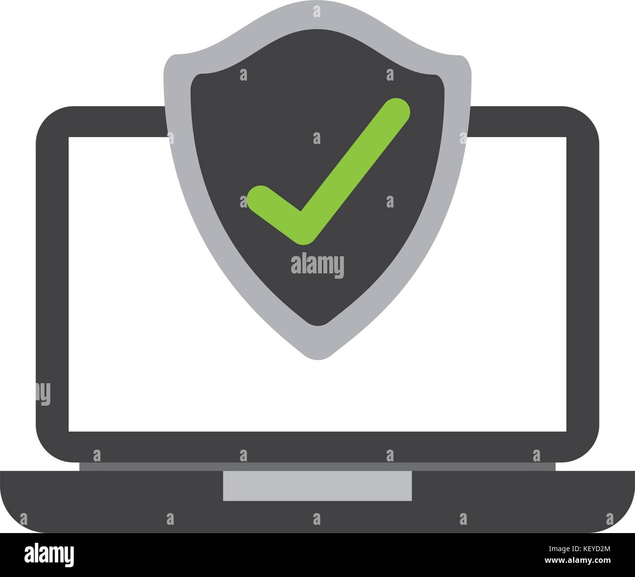 laptop shield protection checkmark screen digital data Stock Vector ...