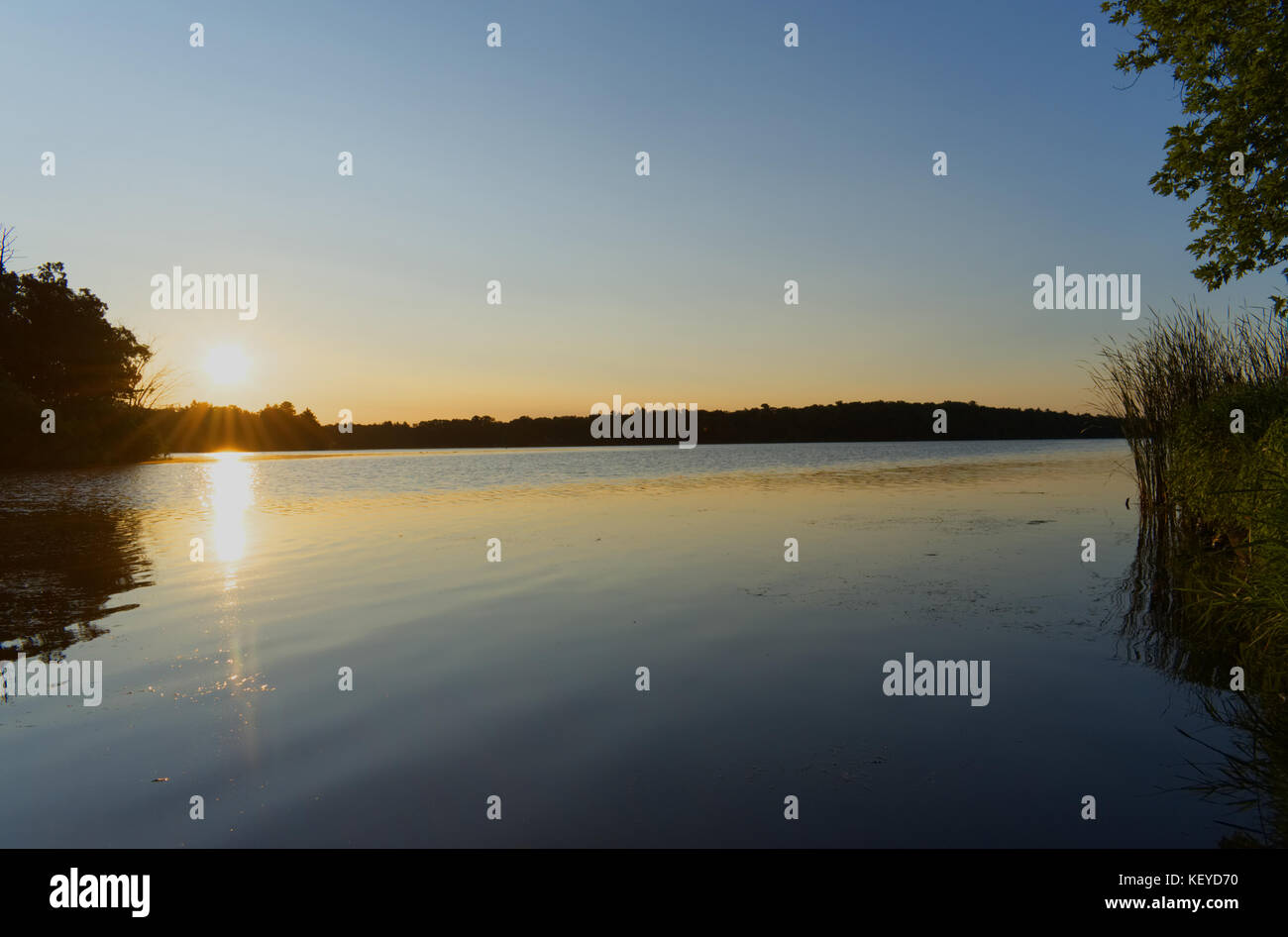 Sunrise over Wisconsin lake Stock Photo - Alamy