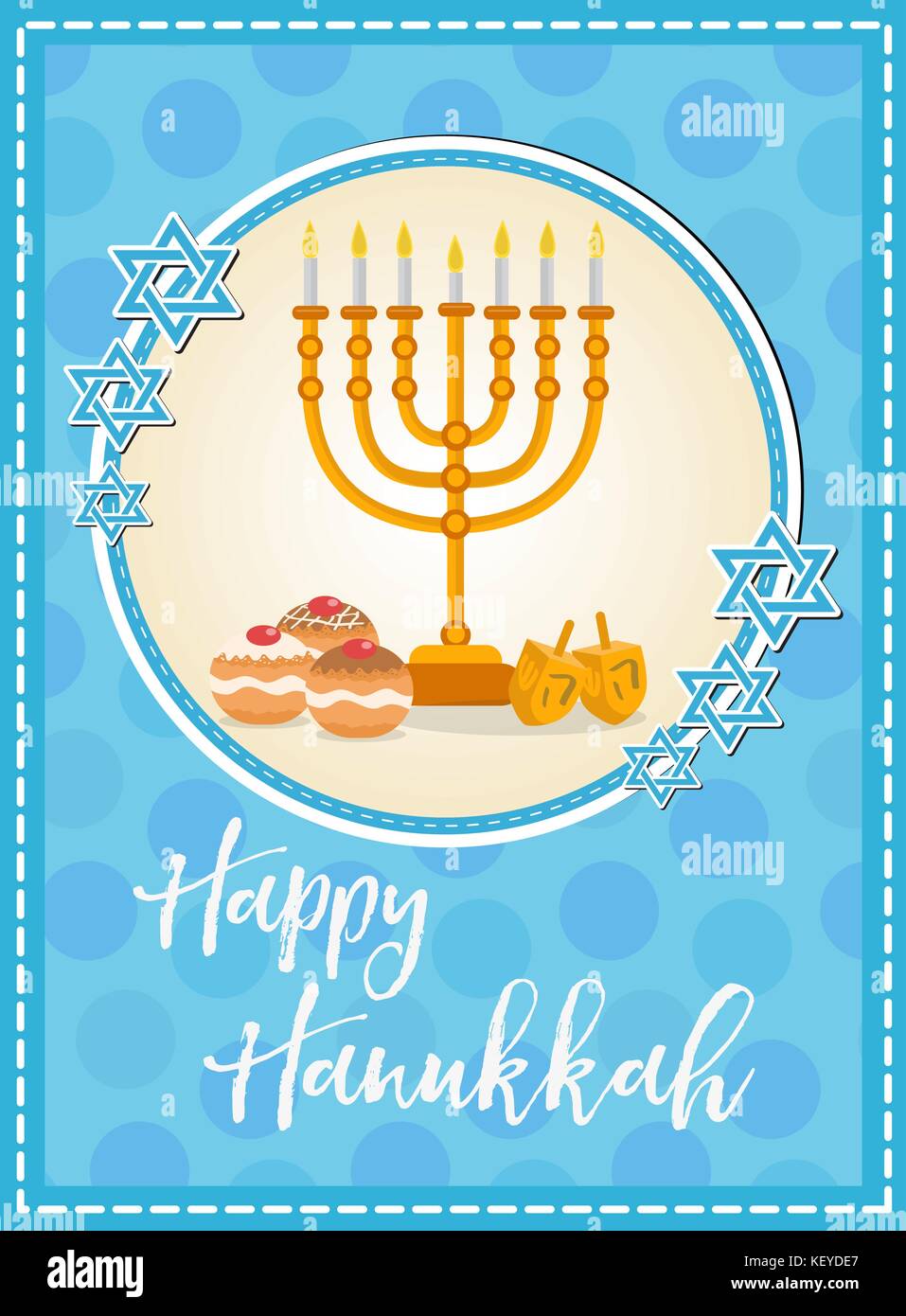Happy Hanukkah greeting card, flyer, poster. Template for your ...