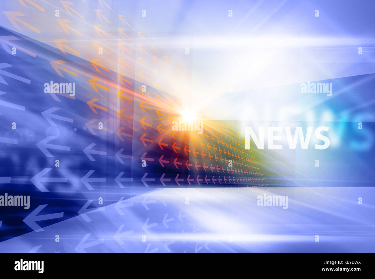 Graphical digital news background with arrows and news text Stock Photo ...
