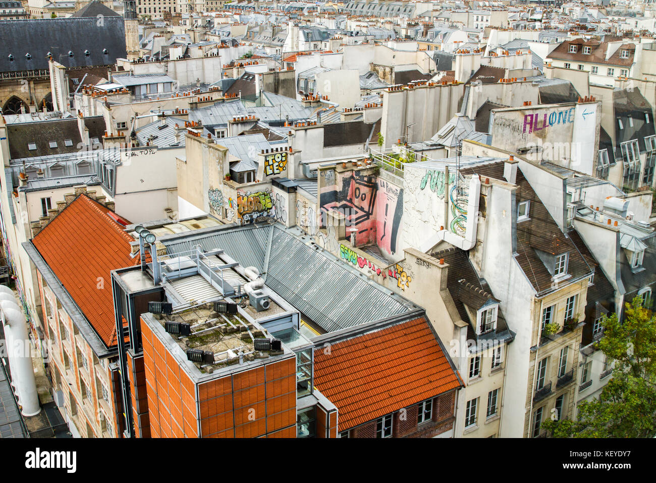 PARIS - SEPTEMBER 02: View of Paris rooftops and famous landmarks seen ...