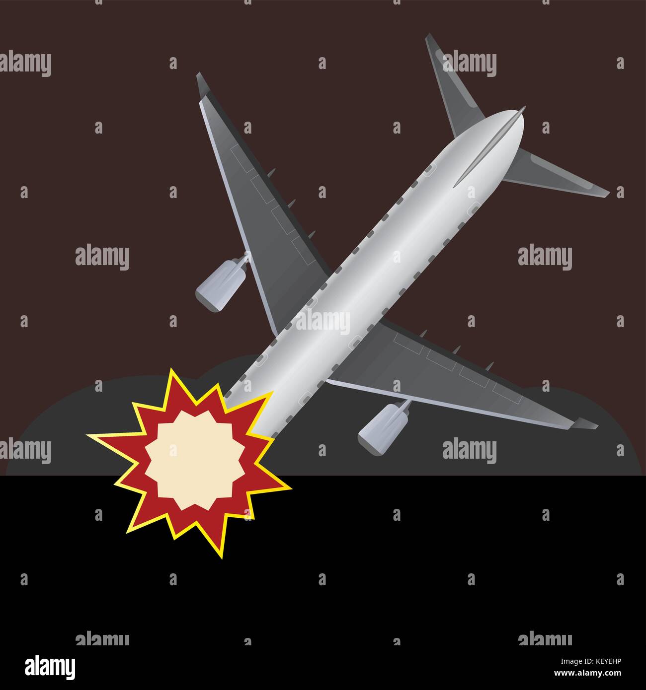 Fire aircraft engine crash Stock Vector Images - Alamy