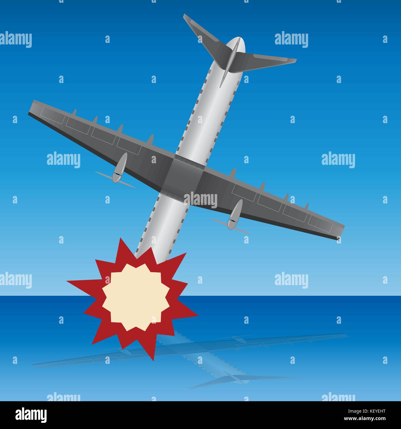 Airplane crash fire Stock Vector Images - Alamy