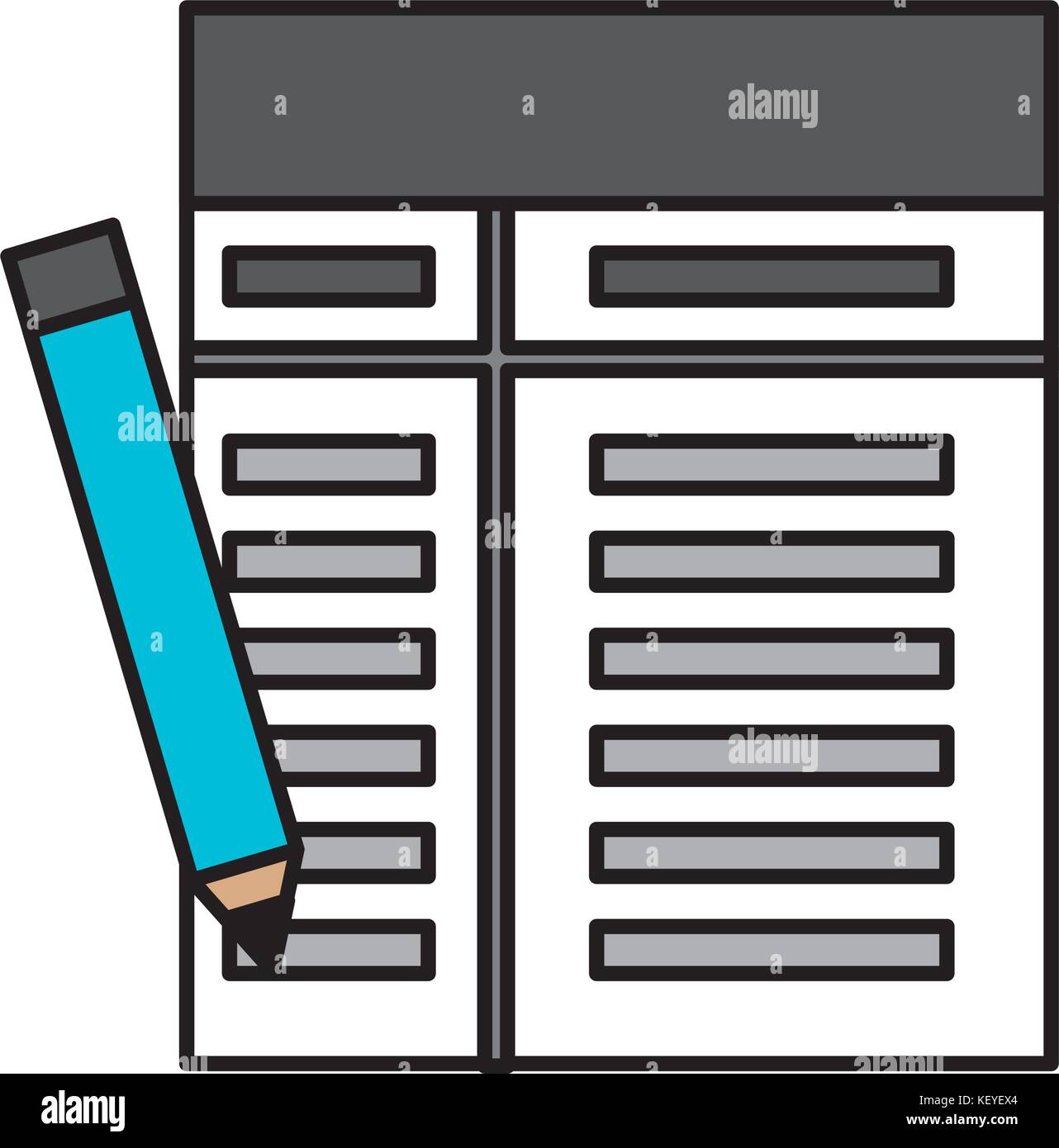 business office paper document pencil elements Stock Vector Image & Art ...