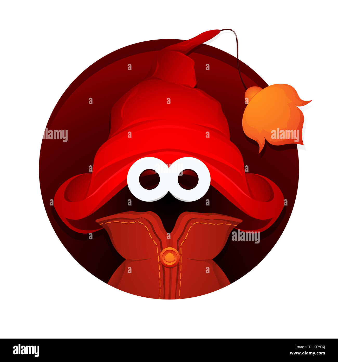 Avatars of little wizard in big magician hat. Cartoon magic little man ...