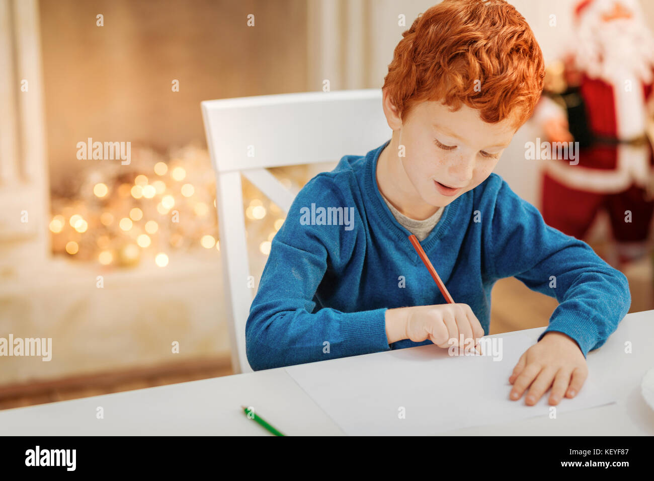 Boy writing letter hi-res stock photography and images - Alamy