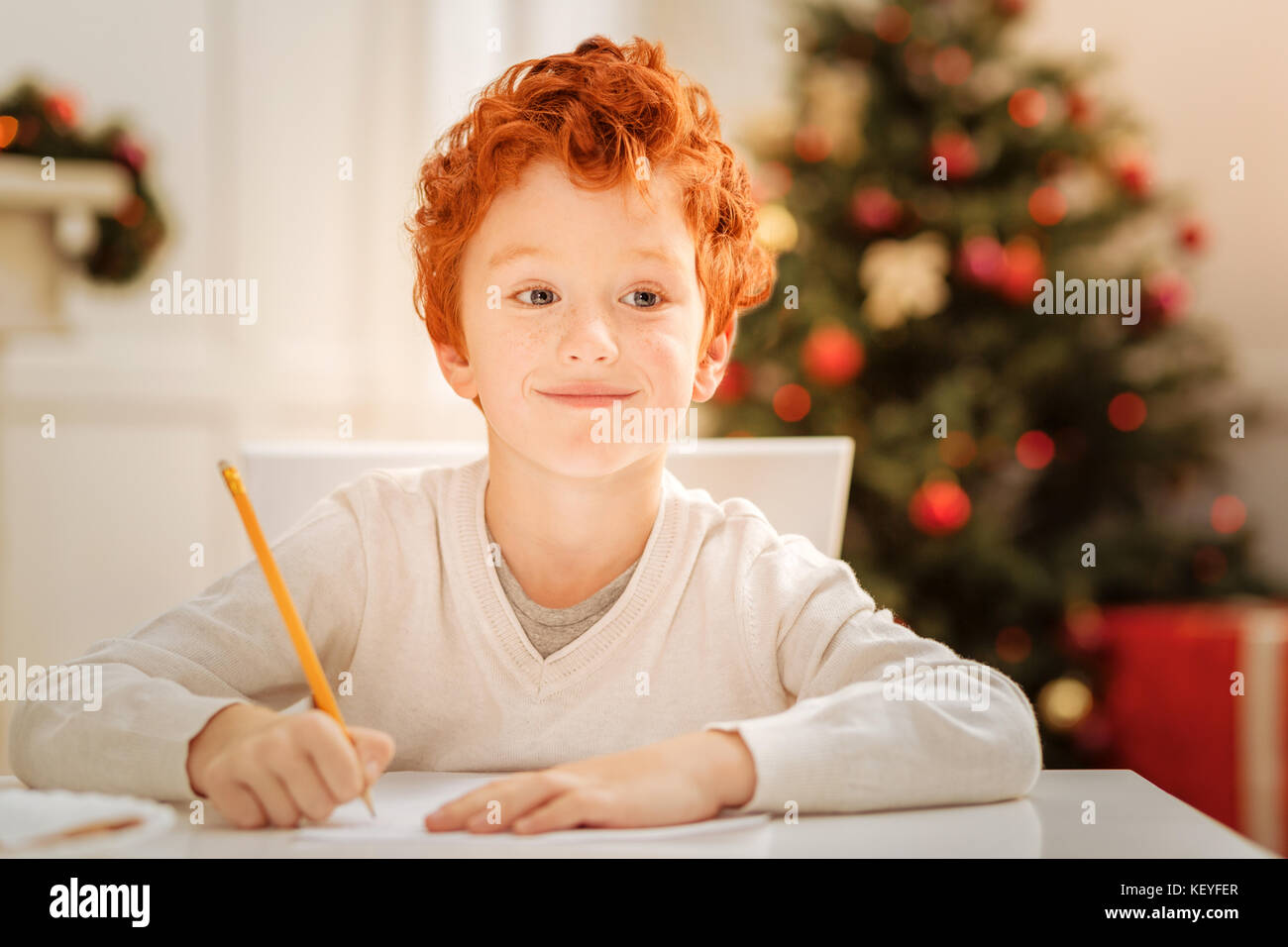 Boy writing letter hi-res stock photography and images - Alamy