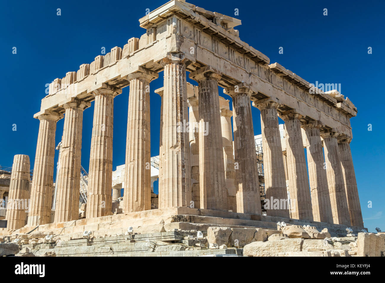 The Parthenon is a former temple, on the Athenian Acropolis dedicated to the goddess Athena ...
