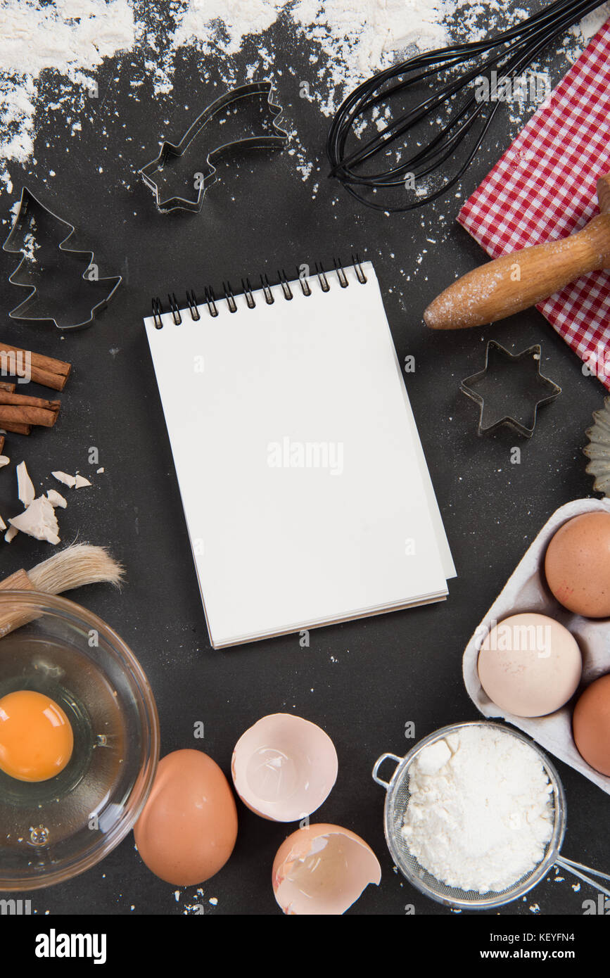 Baking recipe mockup food frame Stock Photo - Alamy