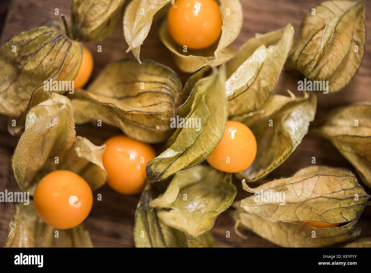 Physalis fruits close up view from above Stock Photo - Alamy
