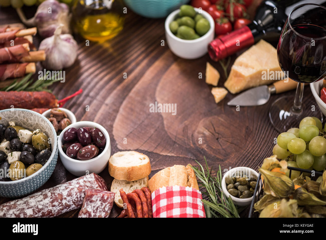 SPanish tapas copy space background, food frame mockup Stock Photo - Alamy