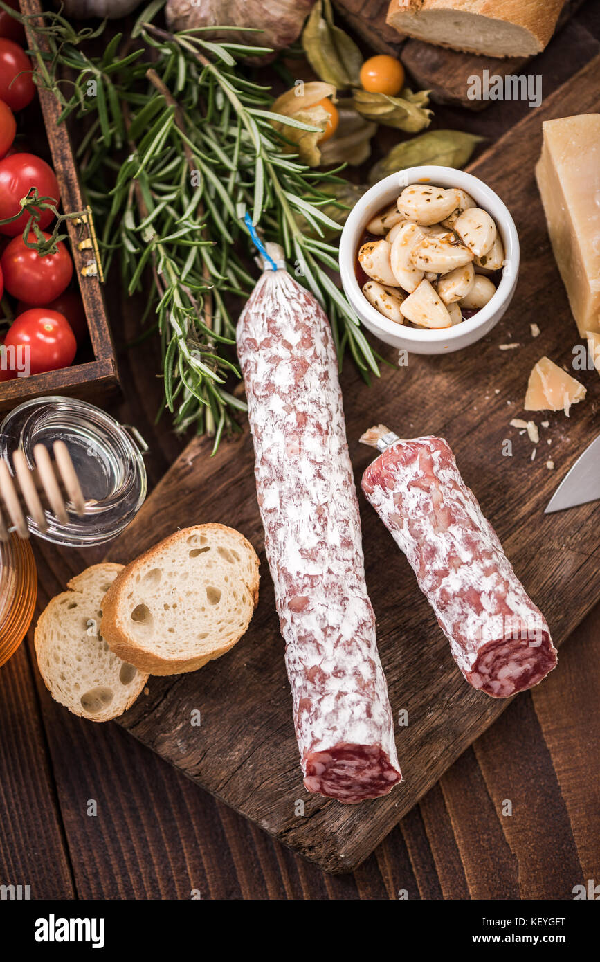 Picnic table spanish sausage tapas hi-res stock photography and images ...