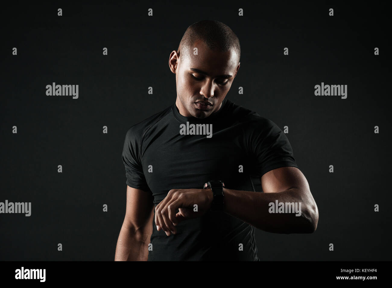 Serious man checking time hand hi-res stock photography and images - Alamy