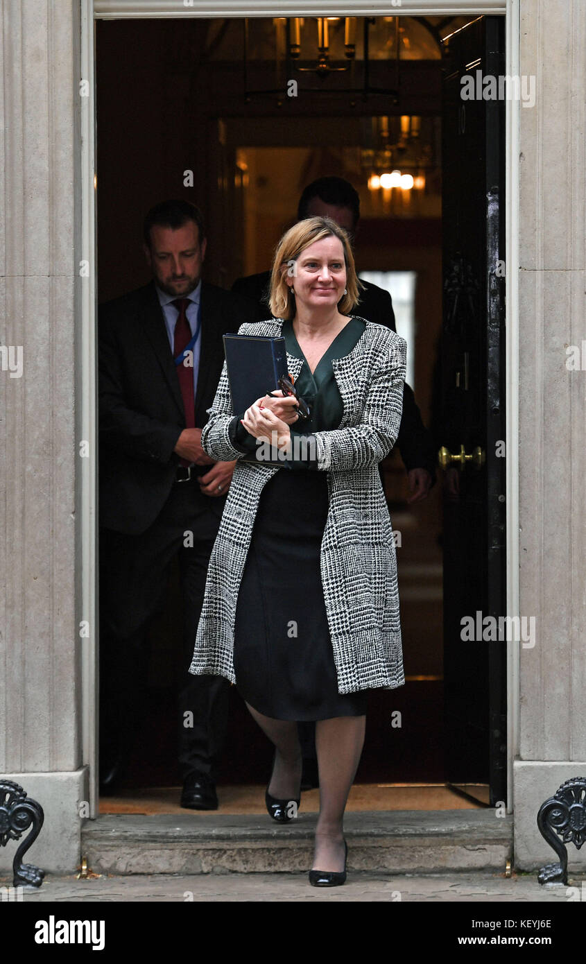 Home Secretary Amber Rudd leaving 10 Downing Street, London, after a ...