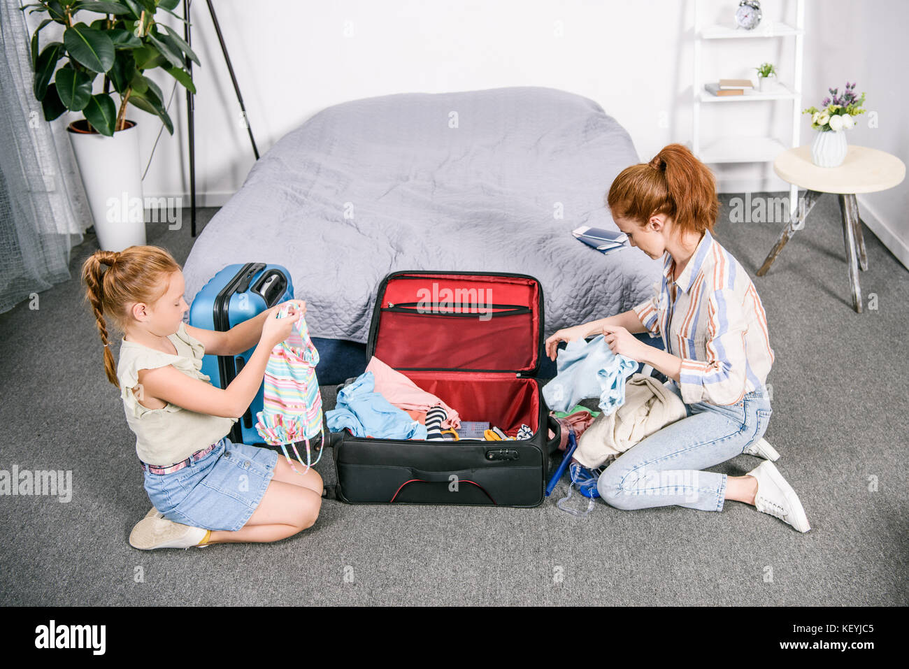 Girl Packing For A Trip