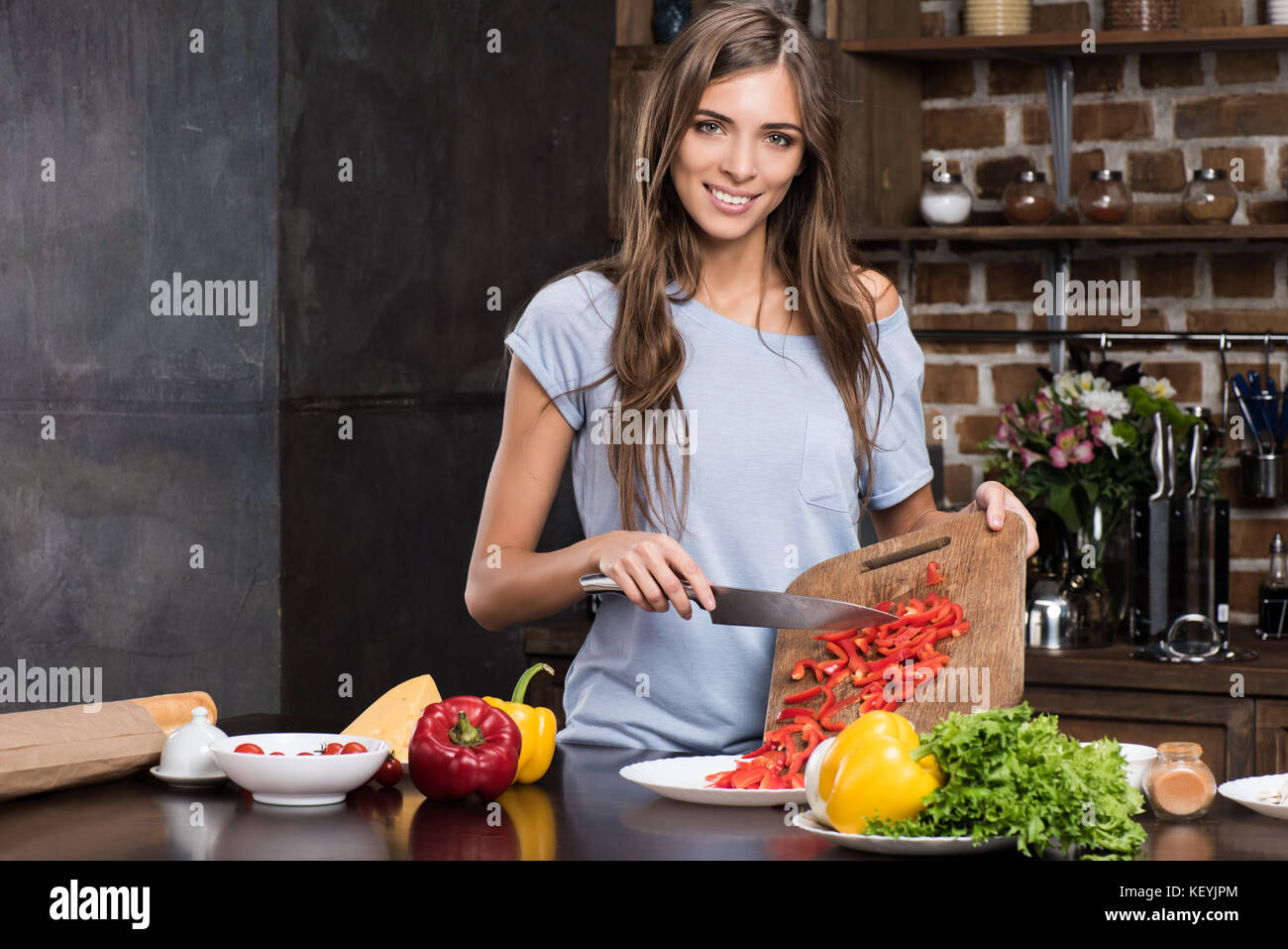 Cooking process beautiful woman hi-res stock photography and images - Alamy