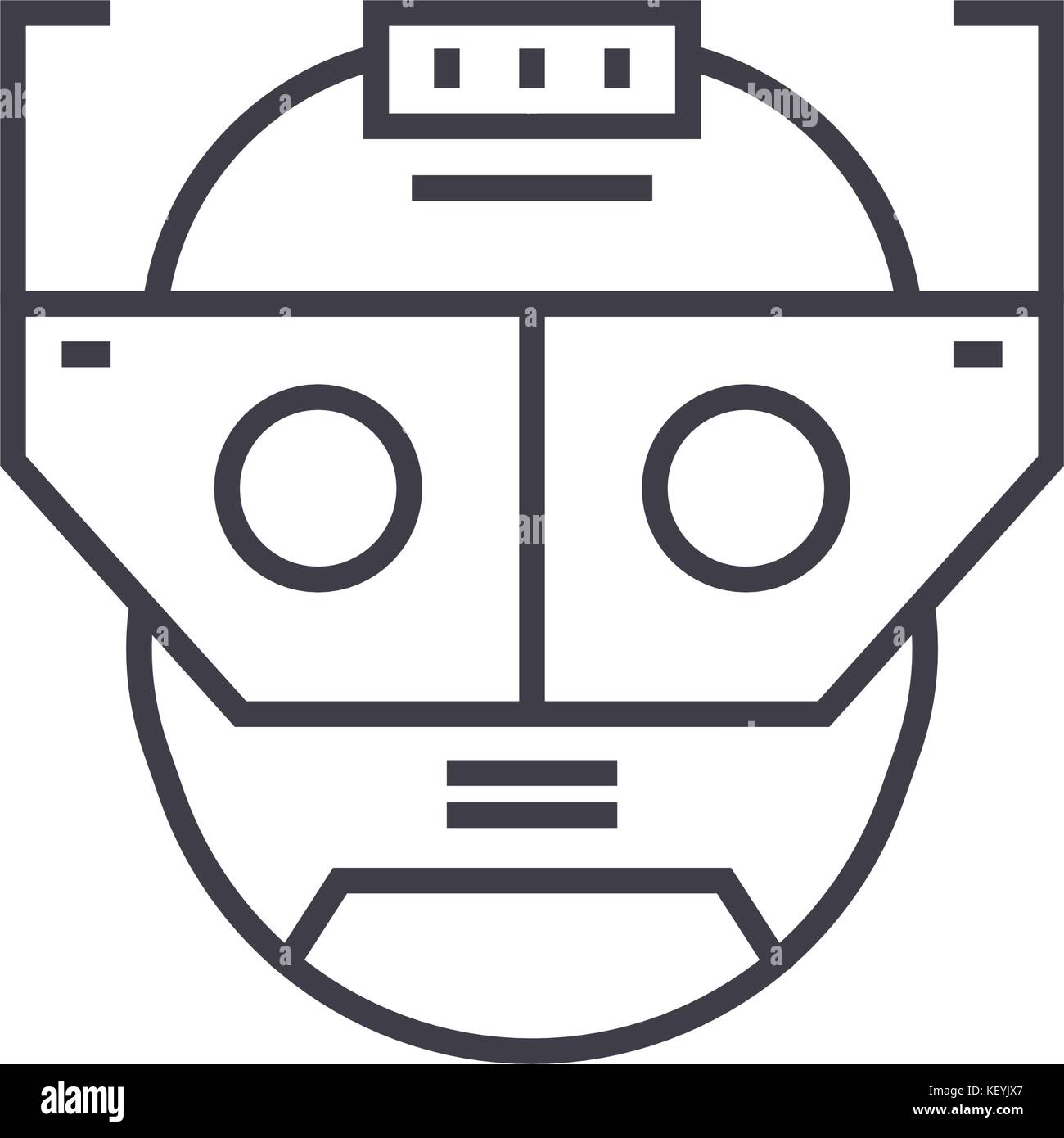 augmentation head linear icon, sign, symbol, vector on isolated ...