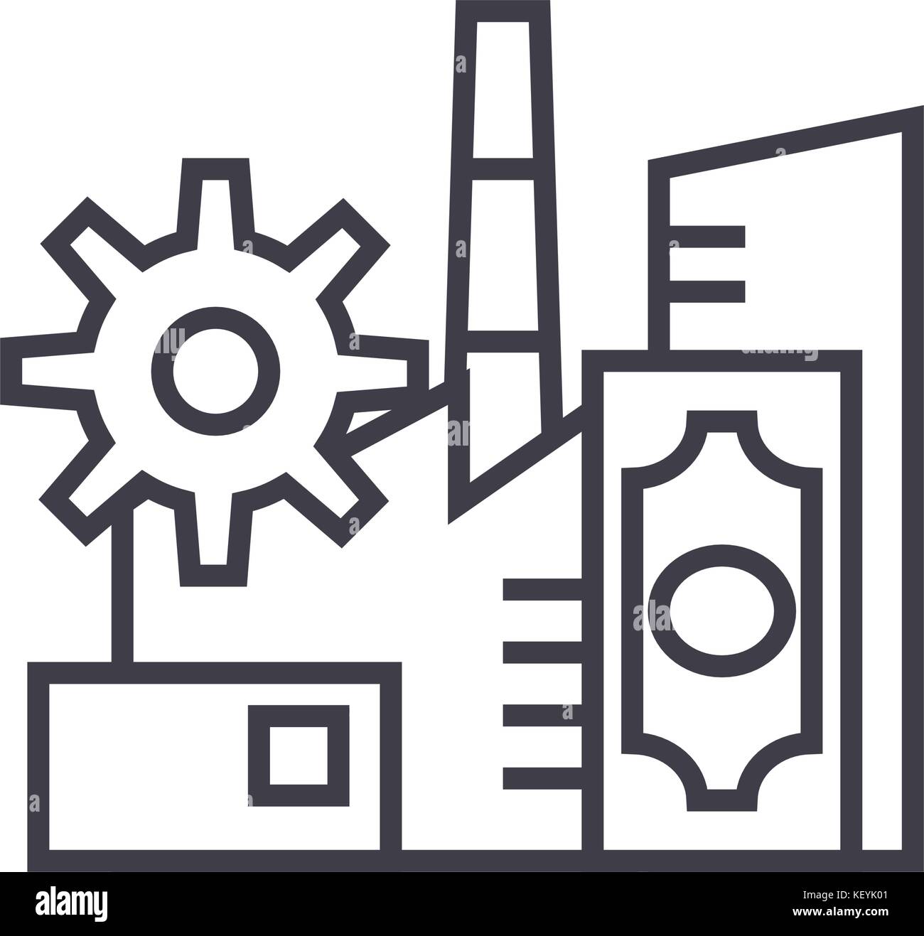business industry linear icon, sign, symbol, vector on isolated ...