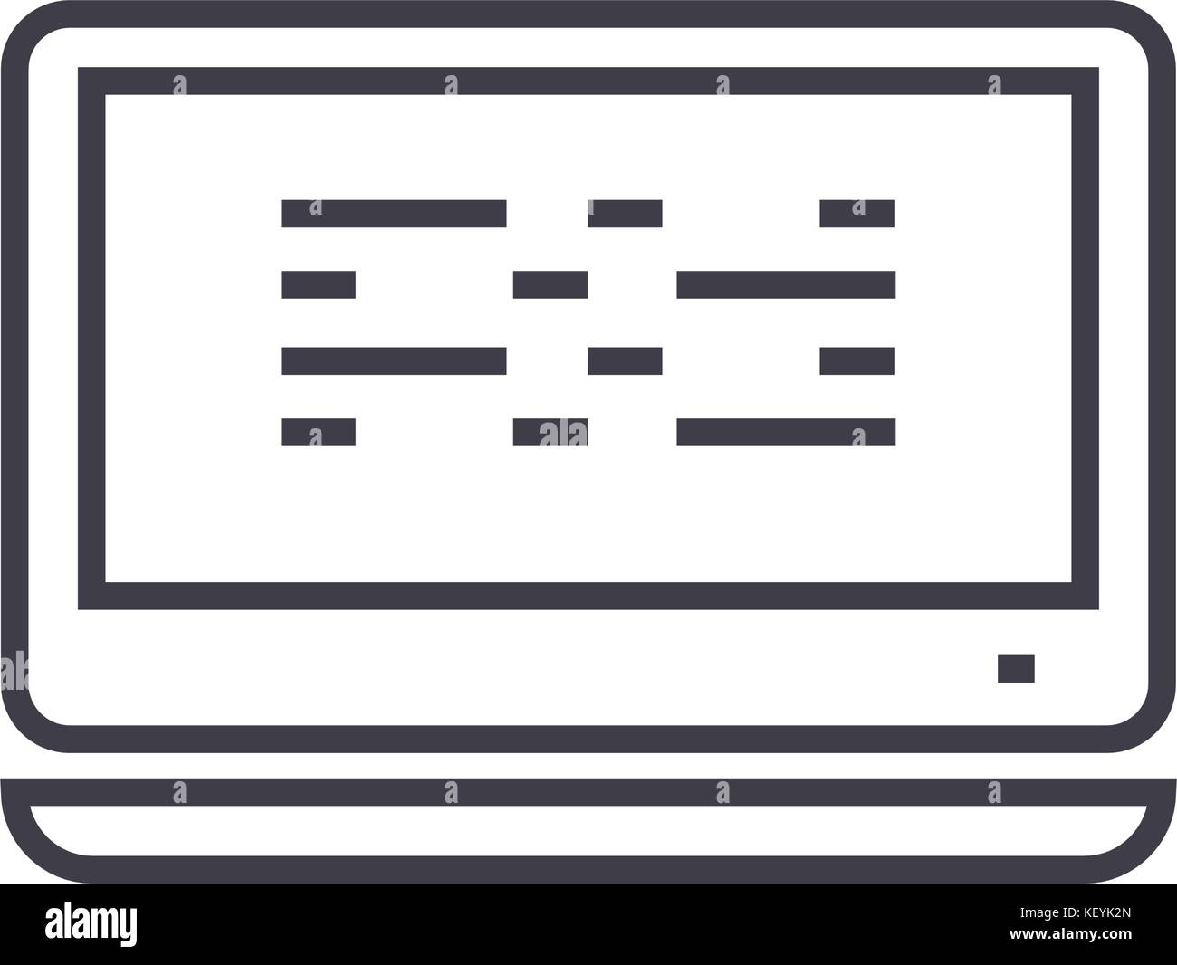 data protection and encryption linear icon, sign, symbol, vector on ...