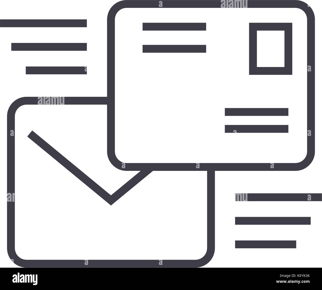 email mailing linear icon, sign, symbol, vector on isolated background ...