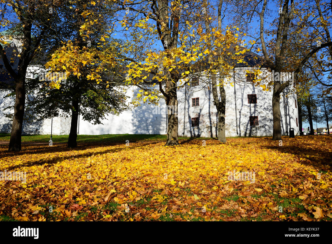 HELSINKI, TURKU – OCTOBER 21, 2017: the medieval castle Turun linna in ...
