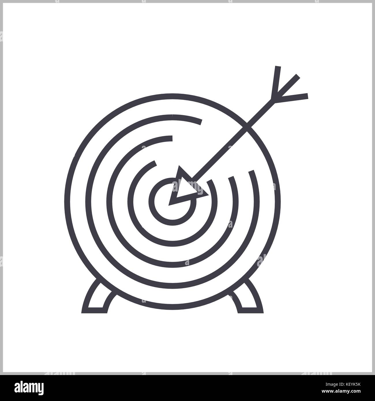 goal target linear icon, sign, symbol, vector on isolated background ...