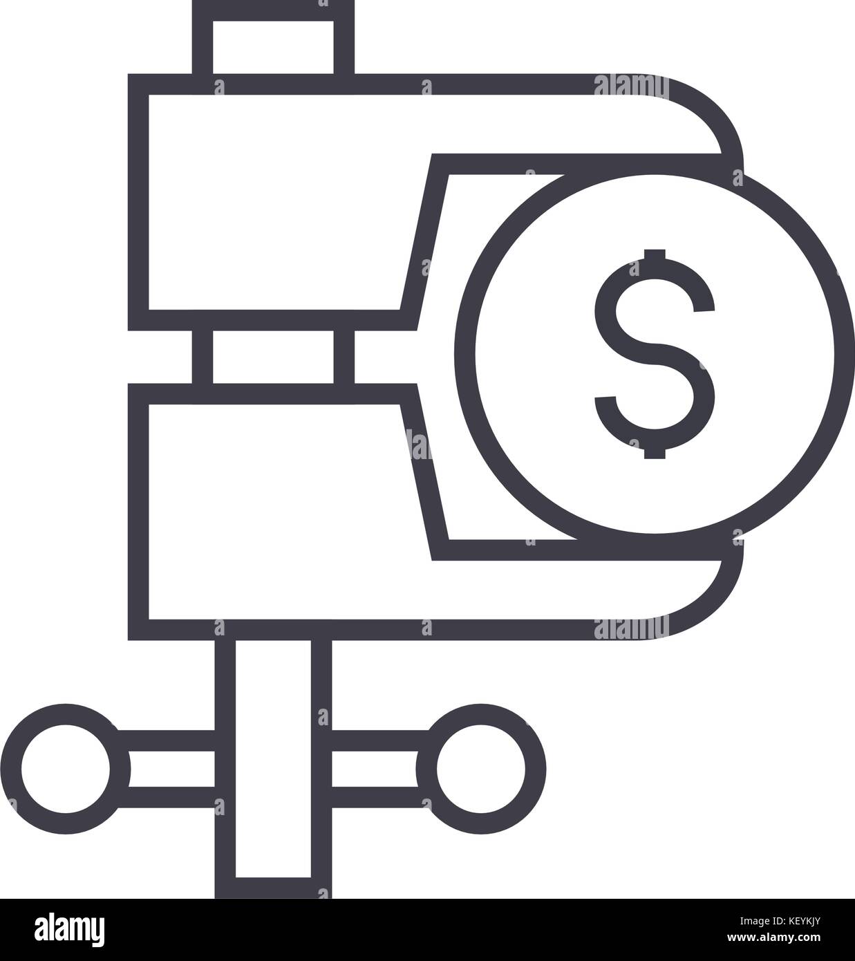 tax reduction linear icon, sign, symbol, vector on isolated background ...