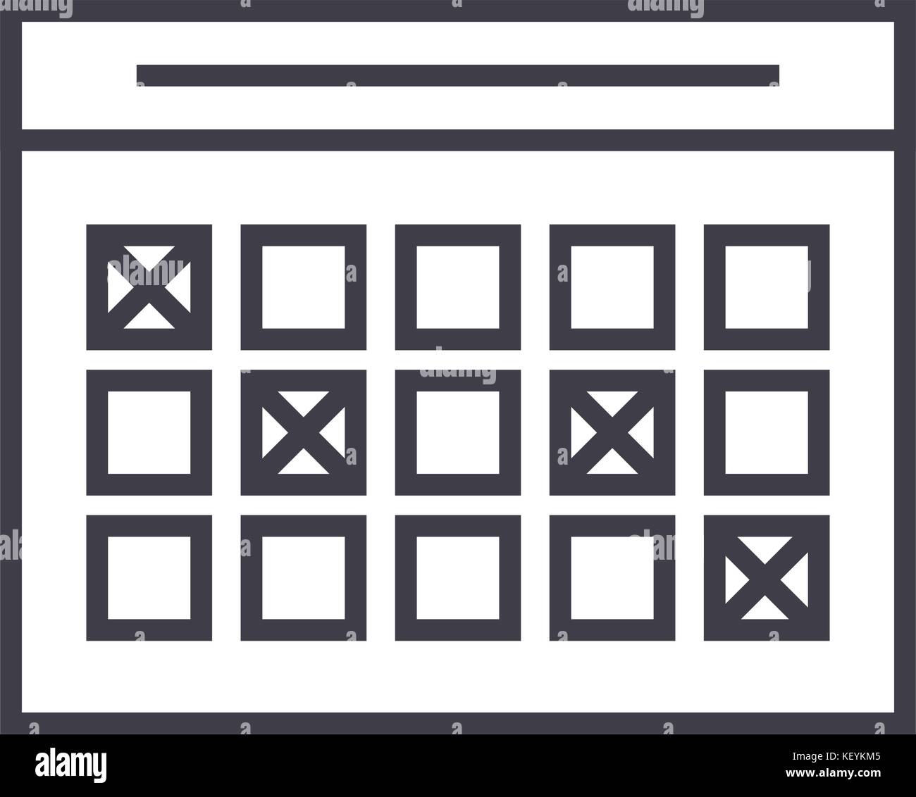 timetable linear icon, sign, symbol, vector on isolated background ...
