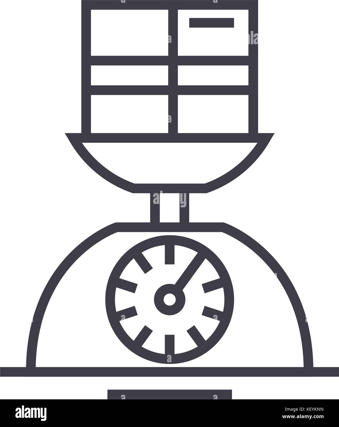 weight scale linear icon, sign, symbol, vector on isolated background ...