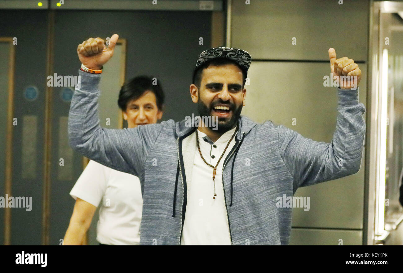 Irishman Ibrahim Halawa arriving back at Dublin Airport after being ...