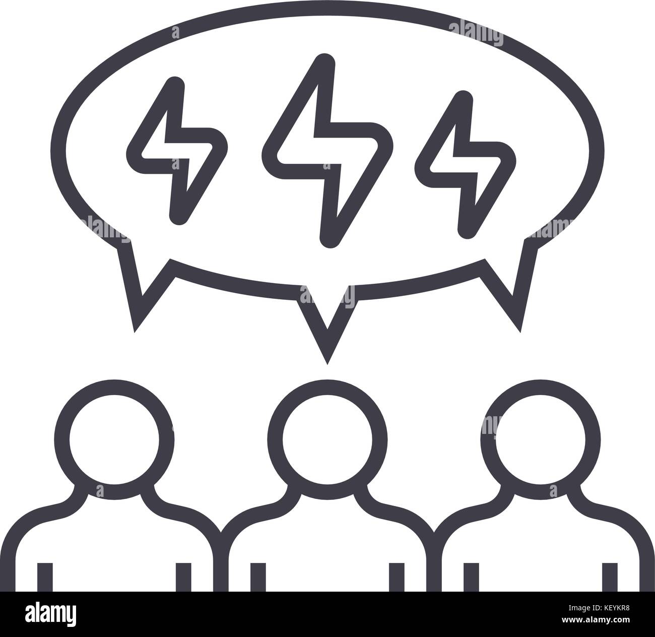Brainstorming People Linear Icon Sign Symbol Vector On Isolated